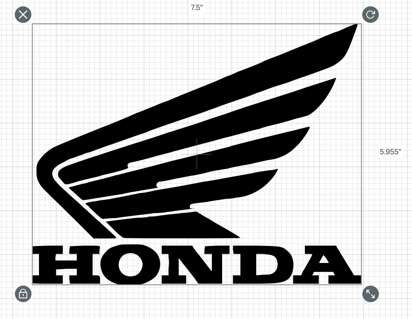 Honda Logo Stencil (BLUE VINYL) 7.5x6 in, Stencil Template Airbrush ...