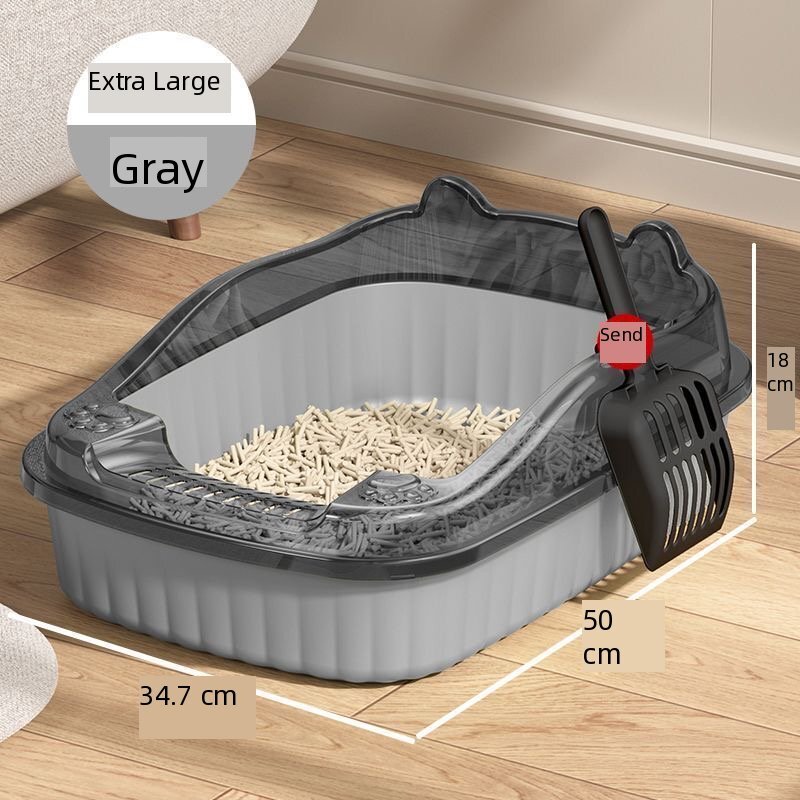 Extra Large Open Cat Litter Tray High Sided Deep Jumbo Rim Pan Box Loo ...