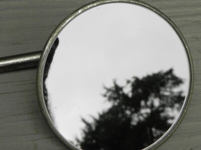 4" Round Door Edge Peep Side Mirror 5" Long Arm - USED Street Hot Rod ...