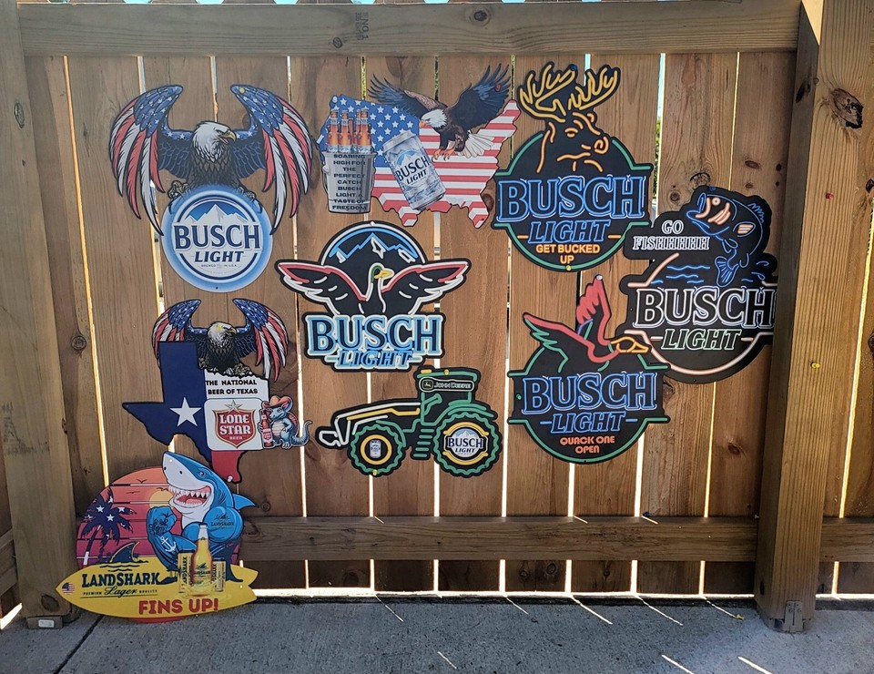 LANDSHARK SURFBOARD Metal Sign 16" x 11.5" Mancave Bar Pub Décor Sexy ...