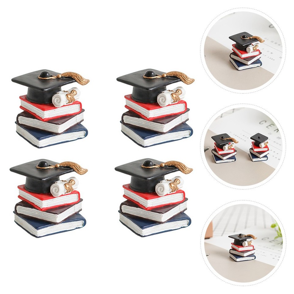 4 Pcs Student Cake Ornaments Congrats Grad Topper Graduation ...