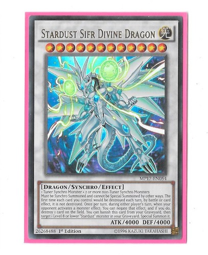 Yugioh Stardust Sifr Divine Dragon MP17-EN054 - Ultra Rare 1st Ed. Holo ...