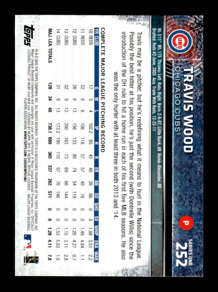 2015 Topps Travis Wood #252 | eBay