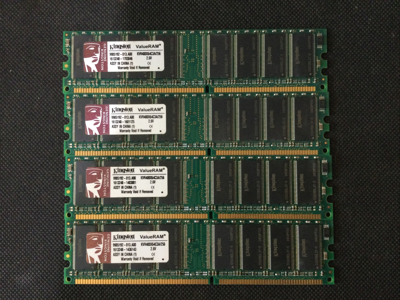 Kingston ValueRAM | 256 MB | DIMM 400 MHz DDR | KVR400X64C3A/256 | LOT ...