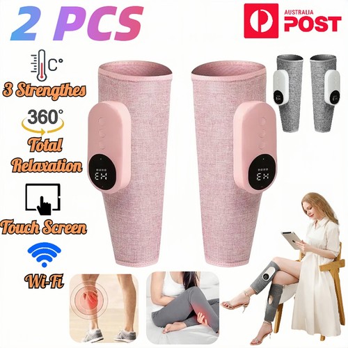 Heated Leg Massager Calf Air Compression Circulation Muscles Relax Pain ...