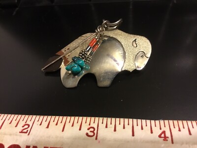 Vintage TM Taylor Hand Signed Navajo Buffalo Brooch Pin Sterling Silver ...