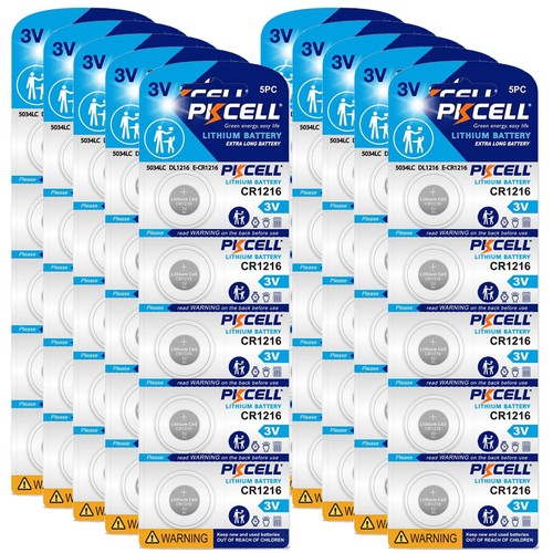 50Pcs CR1216 3V Lithium Button Coin Battery for Key Fobs, Car Remotes ...