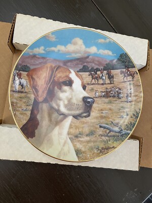 Hound Porcelain Plate FOX HUNT Town And Country Dog Series Reco 1990 Sy ...