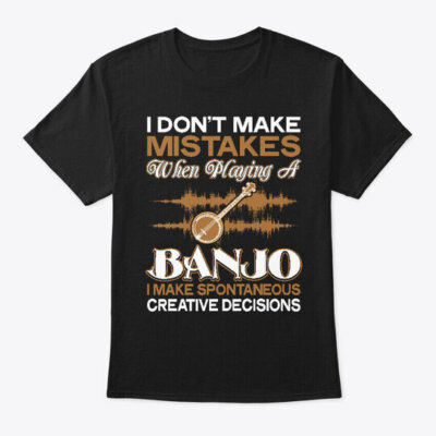 Playing Banjo Music Instrument Tee T-Shirt Made in the USA Size S to ...