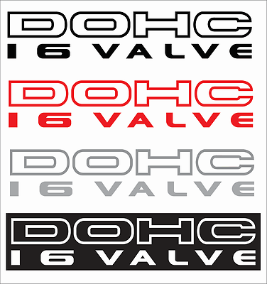 DOHC 16 VALVE Vinyl Sticker Decals - SET of 2 | eBay