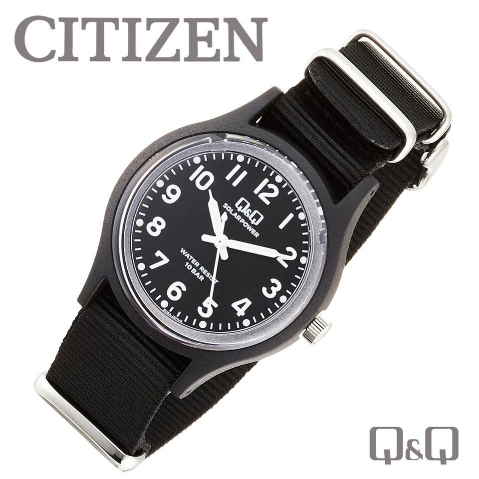 CITIZEN Q&Q Solar Powered Watch Water Resistant 100m (10ATM) One-Piece ...