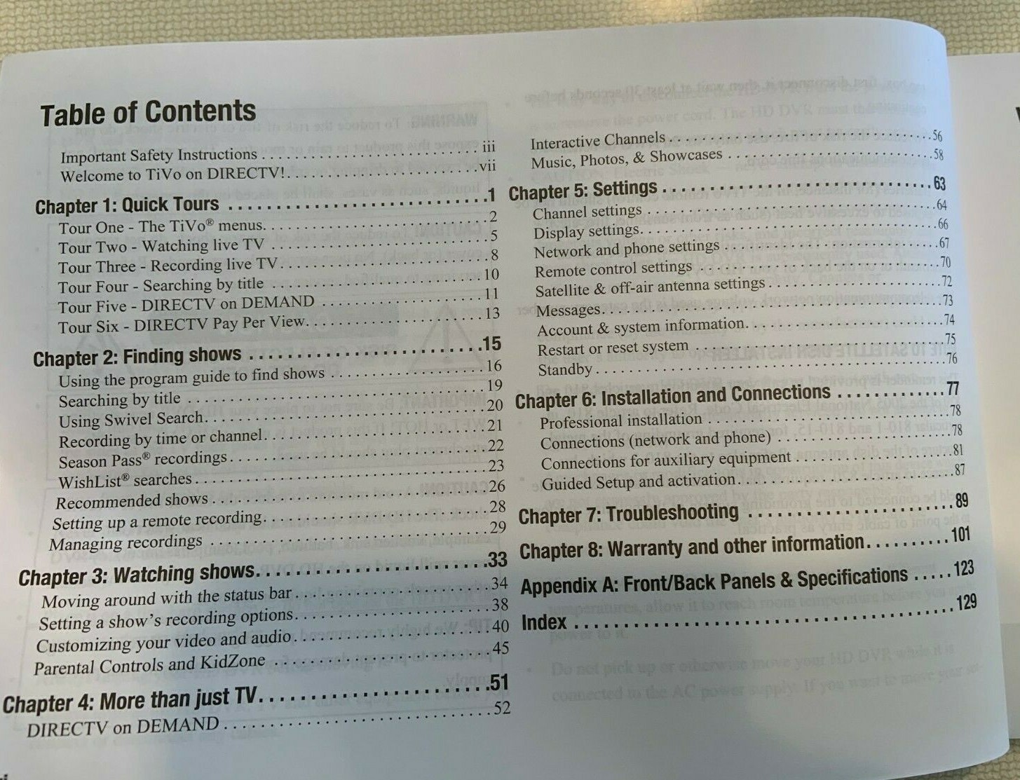 TIVO HD DVR FROM DIRECTV THR22-100 VIEWER'S GUIDE/MANUAL | eBay UK