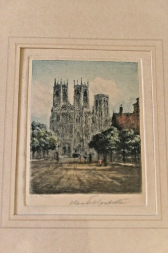 Claude Rowbotham ( 1864 - 1949 ) Miniature Signed Aquatint Etching ...