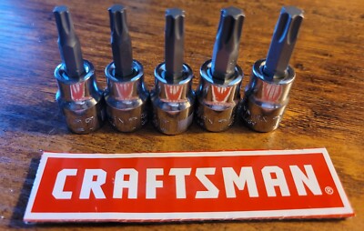 Craftsman 5 pc Torx Bit 3/8" Drive Socket Set T27 T30 T40 T45 T47 | eBay