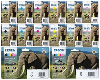 Epson 24, 24XL, Elephant Ink Cartridge, XP-65, XP-760, XP-860 XP-960 ...
