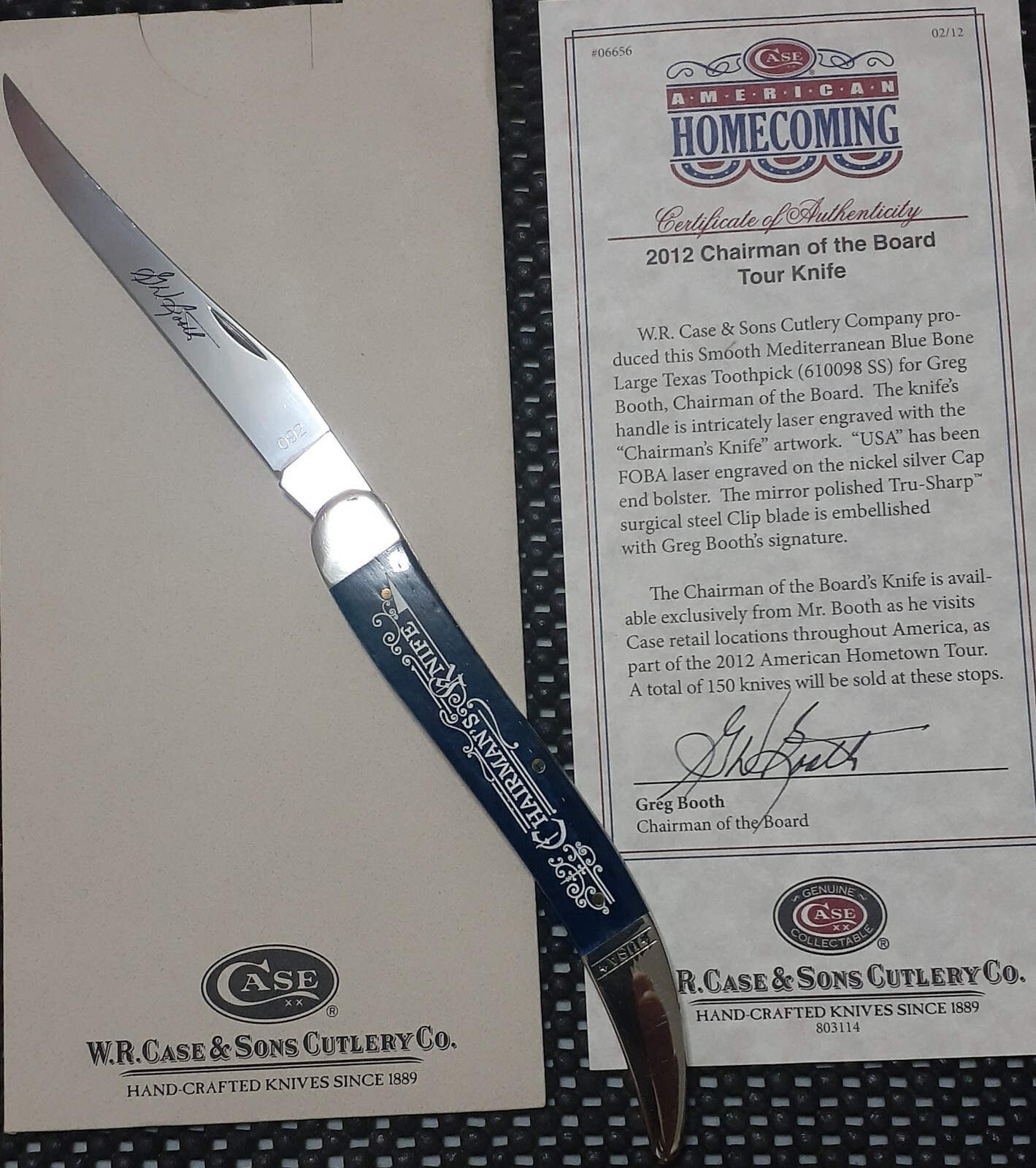 Case 610098 SS 2012 Chairman of the Board Large Blue Toothpick ...