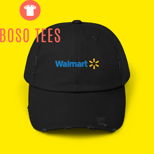 Walmart Men's Adjustable Black Distressed Hat | eBay