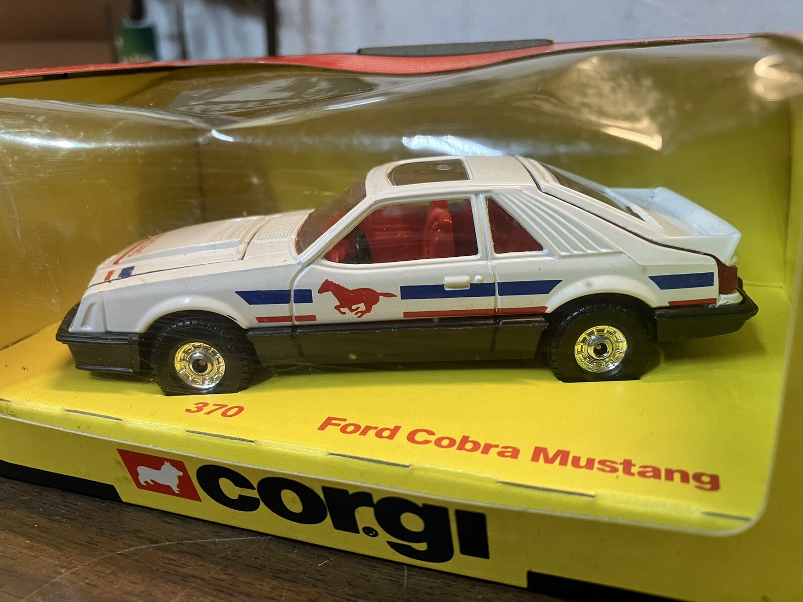 Rare white 1981 Ford Mustang Cobra 1/36 diecast Corgi 370 Fox Body ...
