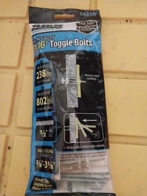 TOGGLER SNAPTOGGLE BA Heavy Duty 3/16" Toggle Bolts, 2 pieces, NEW ...