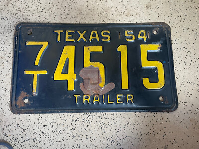 1954 Texas Trailer License Plate | eBay