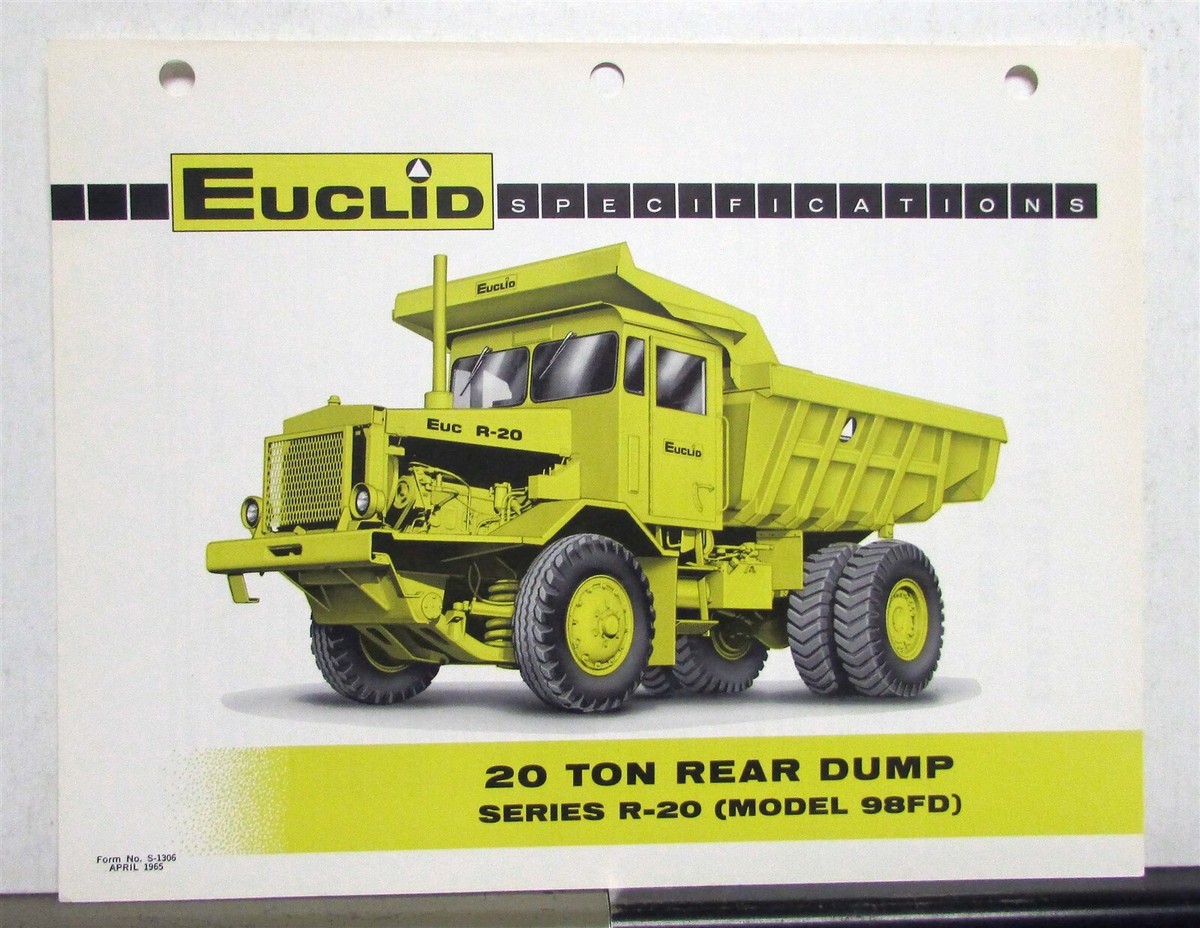 1940s Euclid Trucks 1965 Euclid 20 Ton Rear Dump R 20 98FD