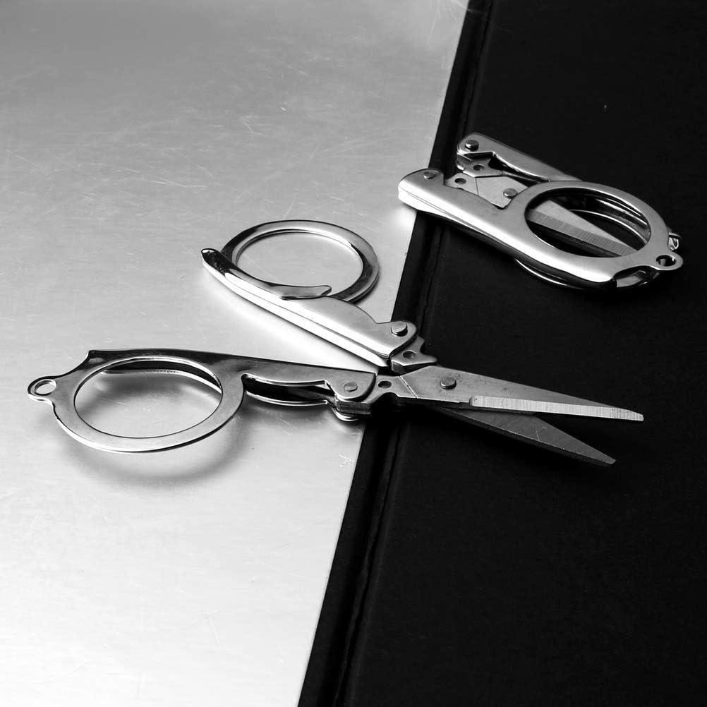 Folding Scissors, 4Pcs Stainless Steel Small Scissors Pocket Portable ...