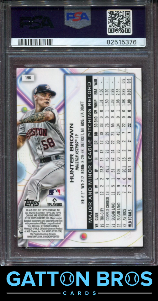 2023 Topps Cosmic Chrome Hunter Brown #196 PSA 10 GEM MINT | eBay