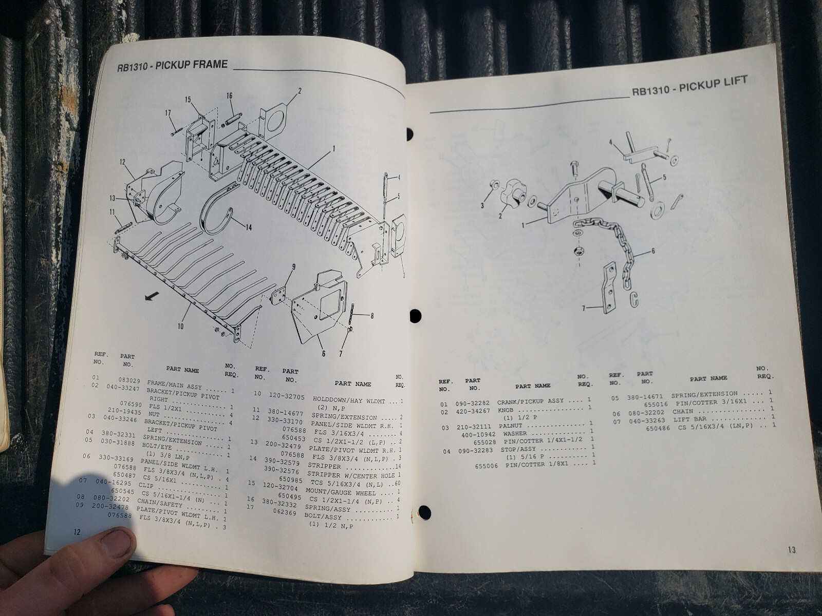 Original GEHL 1310 Fixed Chamber Round Baler ~ Service Parts Manual | eBay