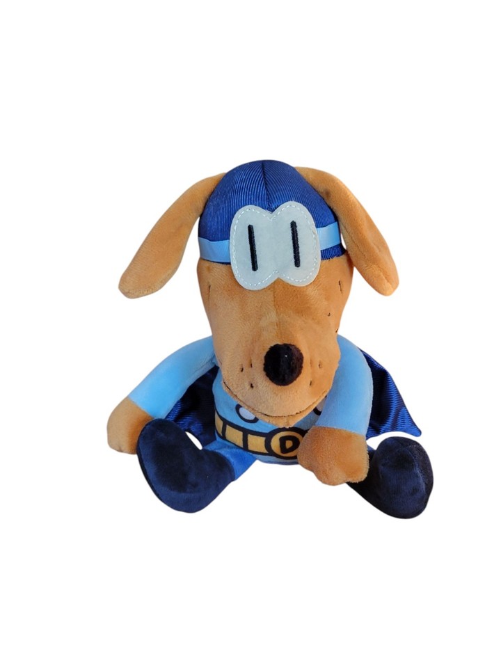 MerryMakers Plush Dog Mans Bark Knight Stuffed Animal Toy Blue Tan Soft ...