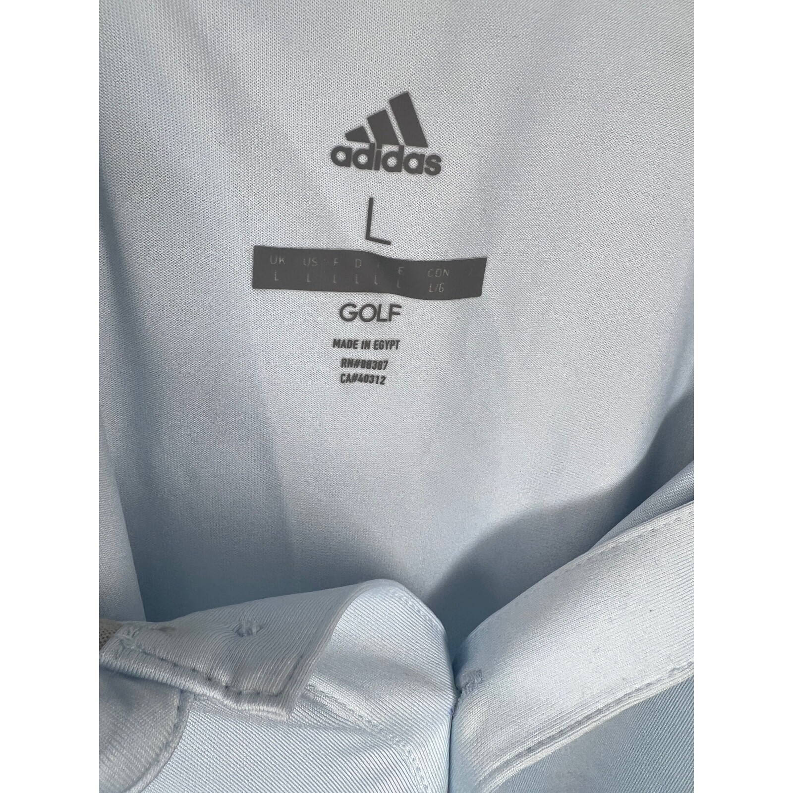 Adidas Men Polo Golf Polo Powder Blue Logo Short Slee… - Gem