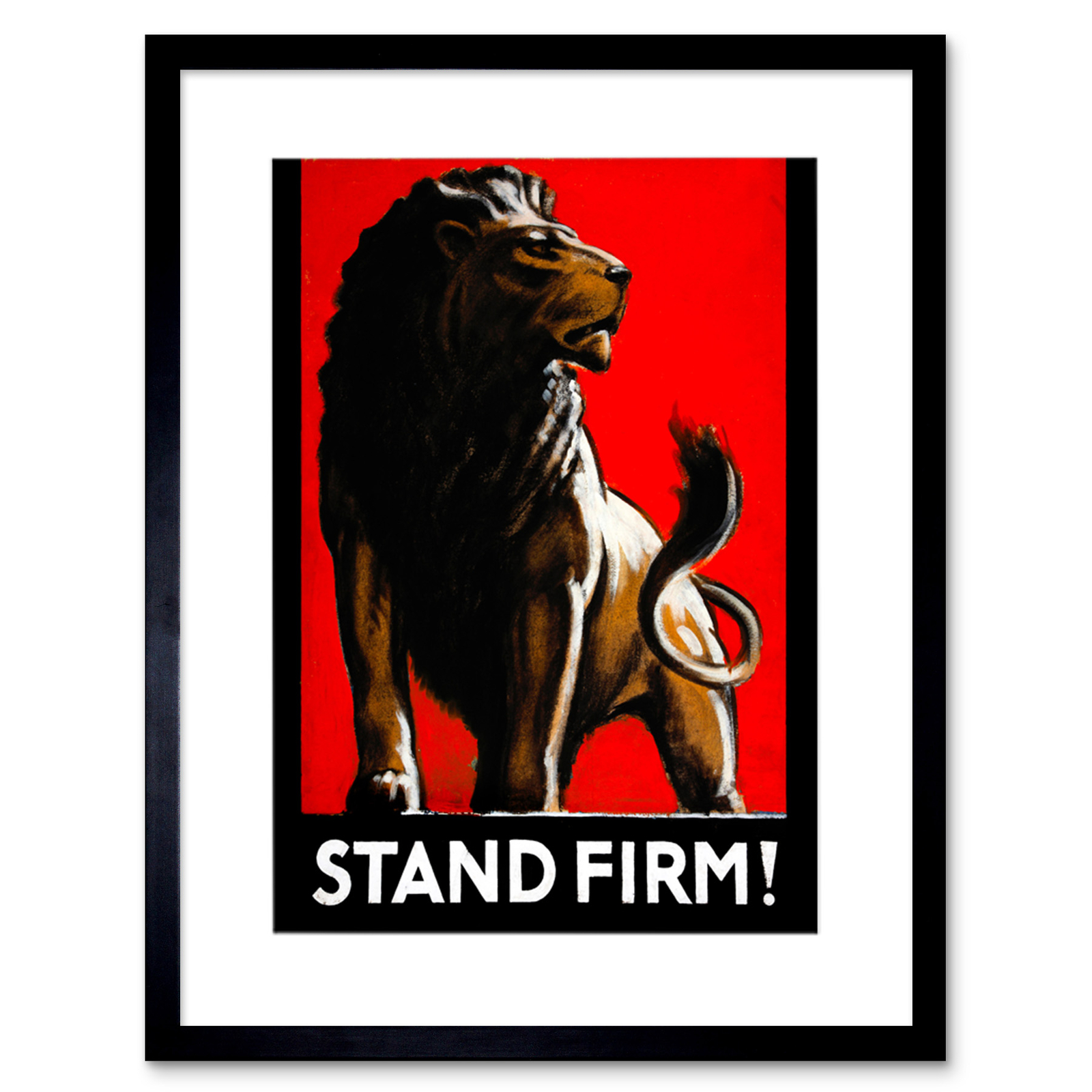 Propaganda Stand Firm Lion New Art Picture Framed Wall Art Print | eBay