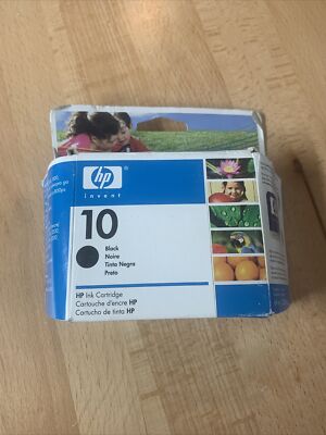 Genuine New Sealed HP 10 Black Ink C4844A 69ml DJ 500 800 2000C 9110 ...