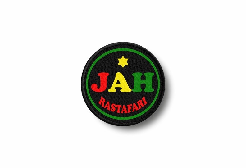 Patch badge embroidered border printed rasta reggae jamaican flag jah ...
