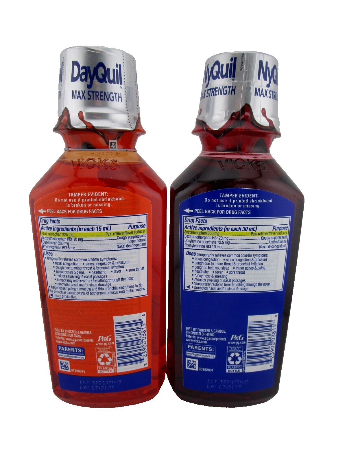 DayQuil & NyQuil Cough Cold & Flu Relief Liquid PACK, 12oz Ea-New in ...