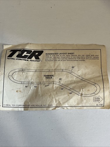 VINTAGE 1977 IDEAL TCR Total Control Racing Slotless Race Track NO CARS ...