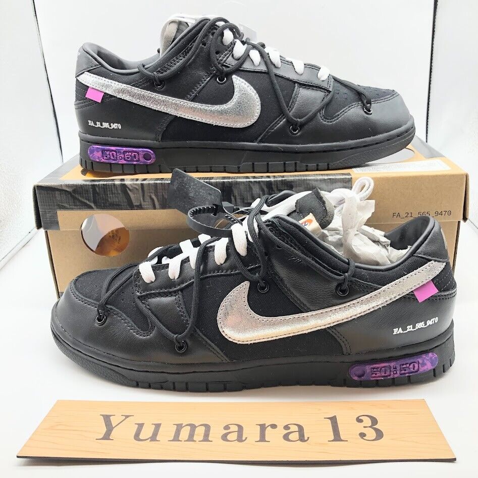 Nike Off-White x Dunk Low Lot 1 of 50 Black DM1602-001 Men's Nike Off-White x Dunk Low Lot 1 of 50 Black DM1602-001 Men's