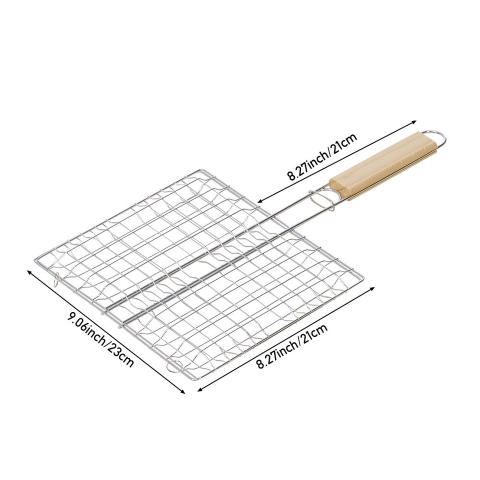 BBQ Barbecue Grill Steak Meat Fish Vegetable Holder Grilling Time Tools ...