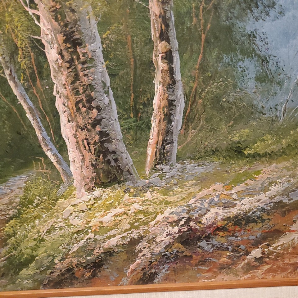 G.WHITMAN HUGE SNOW MOUNTAIN RIVER LANDSCAPE ORIGINAL OIL ON CANVAS ...