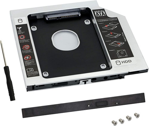 2.5" SATA HDD SSD Universal Caddy for Laptop CD/DVD-ROM Disc Tray 9.5mm ...