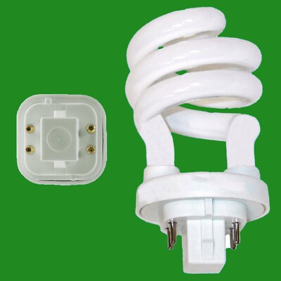 24W G24Q-2 4 pin CFL 6400K Natural Daylight White Spiral Light Bulb ...
