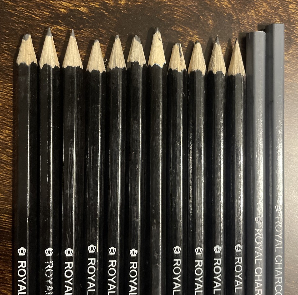 13 Royal Pro Art Drawing Pencils Charcoal Graphite Pencil Set Pre Owned ...