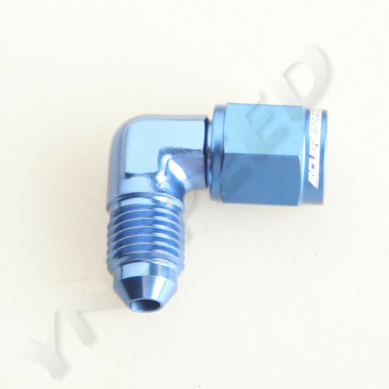 AN4 AN-4 4AN 90 Degree Female to Male Aluminum Fitting Adapter Blue ...