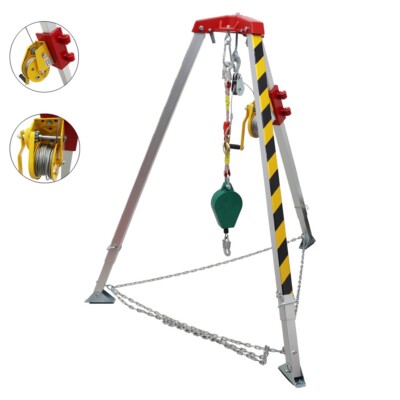Confined Space Tripod Kit for Emergency Rescue w/Anti-fall Device ...
