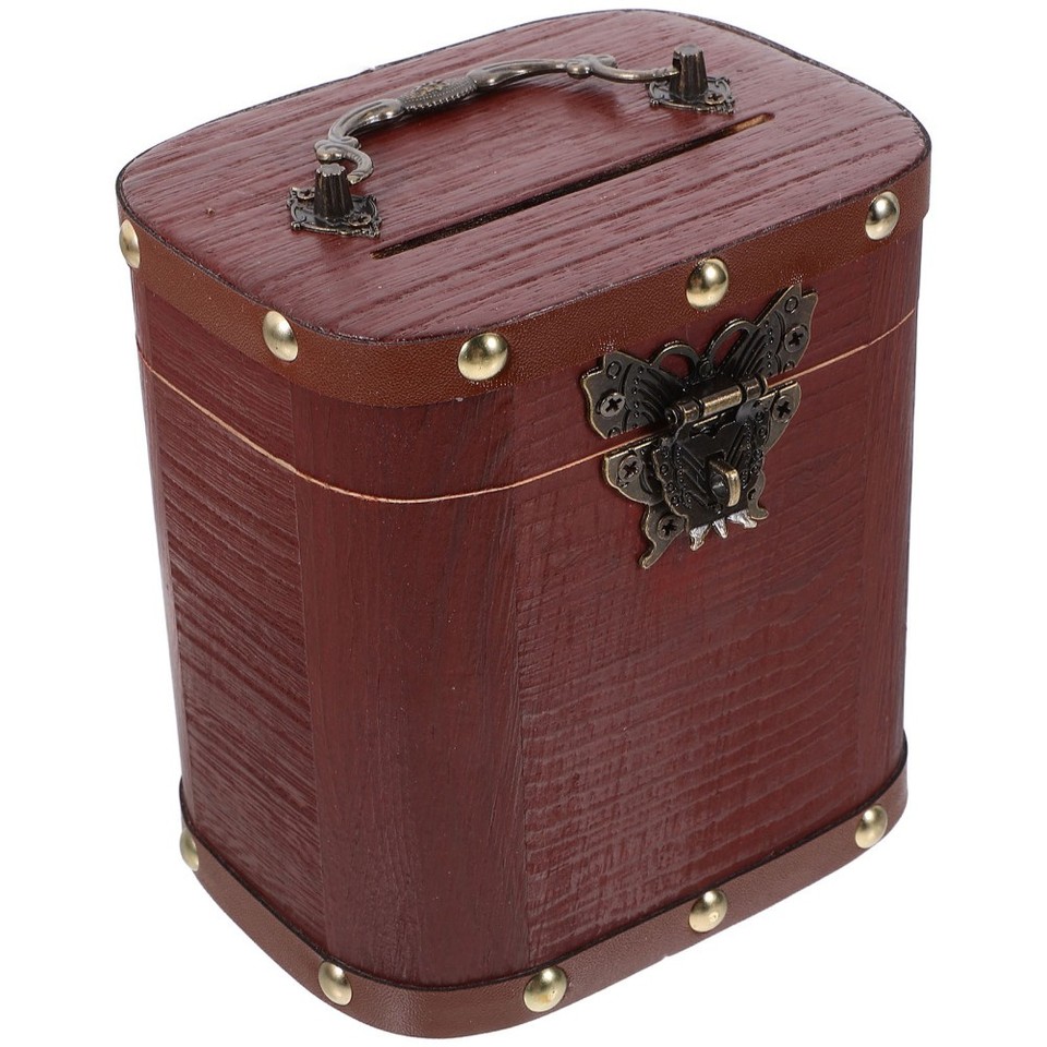 Treasure Chest with Key Reward Jar for Kids Cash Bag Lock Safe Bank ...