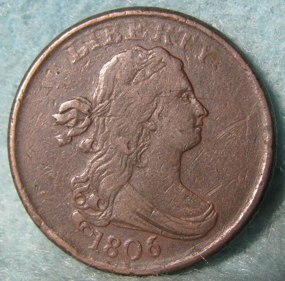 1806 Draped Bust Half Cent Better Grade Details Old US Coin | eBay