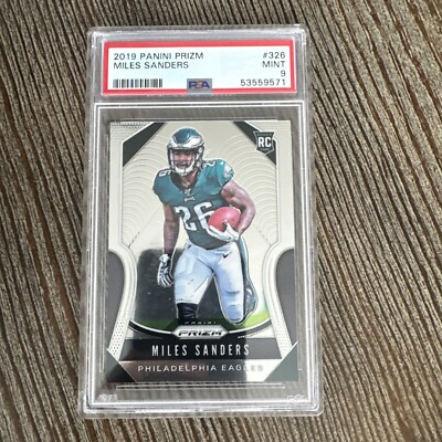 2019 Panini Prizm Miles Sanders Rookie RC #326 PSA 9 MINT Graded Mint ...