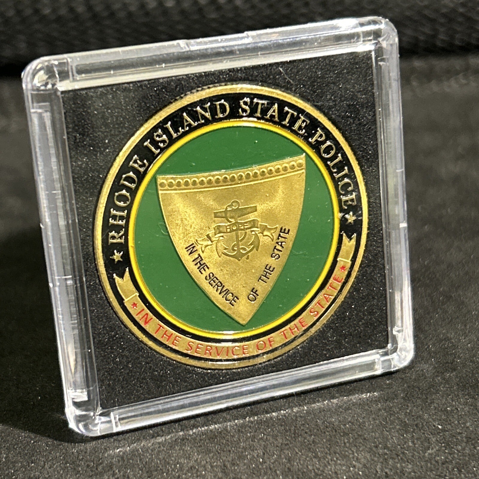RHODE ISLAND STATE POLICE TROOPER RISP Challenge Coin INCLUDES 2X2 ST ...