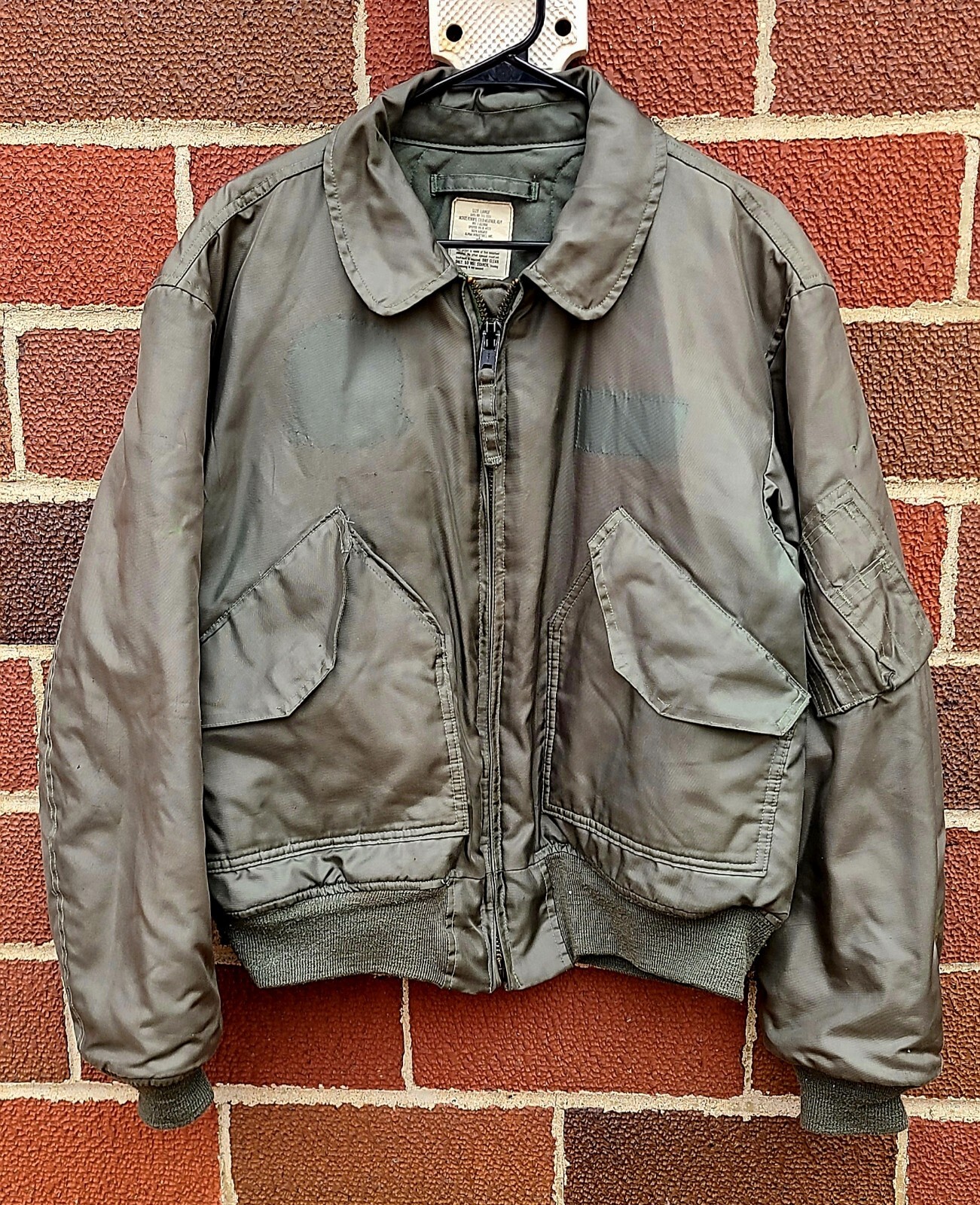 US Military Pilot CWU-45/P Flight Jacket Flyer's Cold Weather Large ...