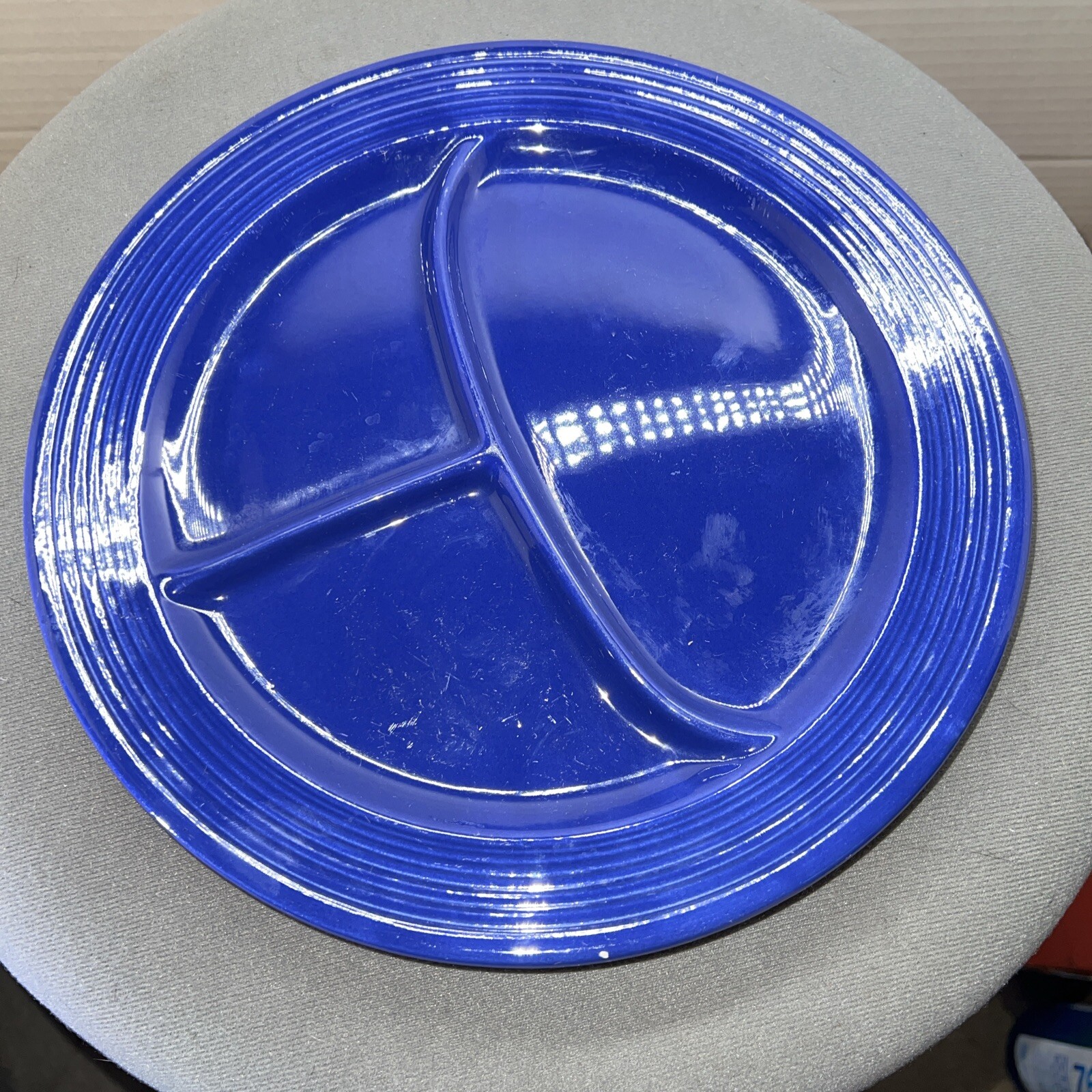 1930s Fiesta 10.5" Cobalt Blue Divided Compartment Plate Fiestaware ...