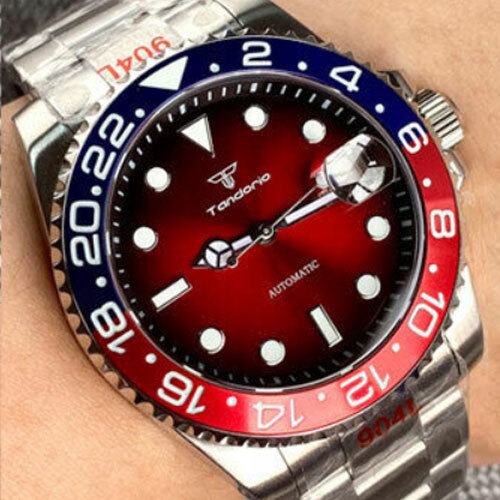 40mm Tandorio Red Black dial Sapphire Glass NH35A PT5000 Automatic Mens ...